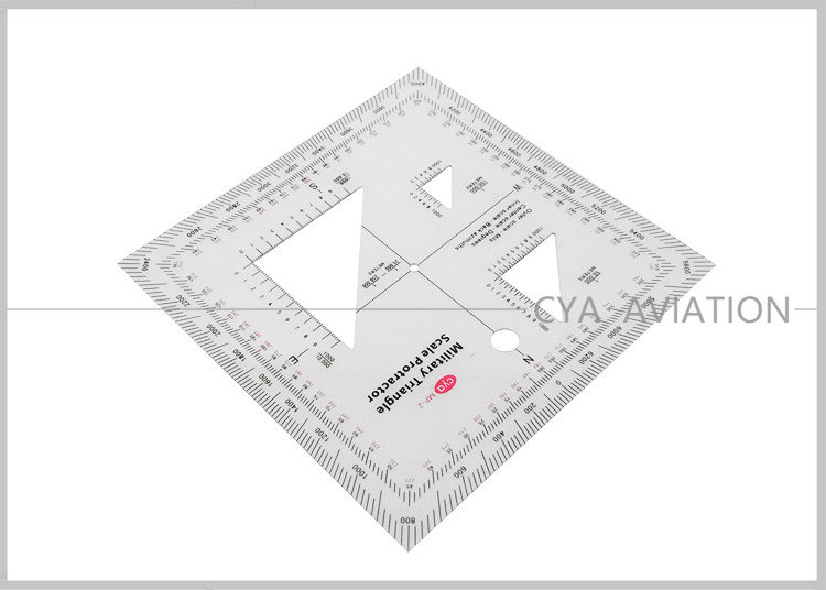 Square  Scale Protractor Military Template 12.7cmx12.7cm sandwich line printing for militry MP-2