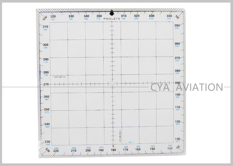 2.5mm Thick Acrylic Aviation Sqaure Protractor Nautical Miles 1/500000 PP-1