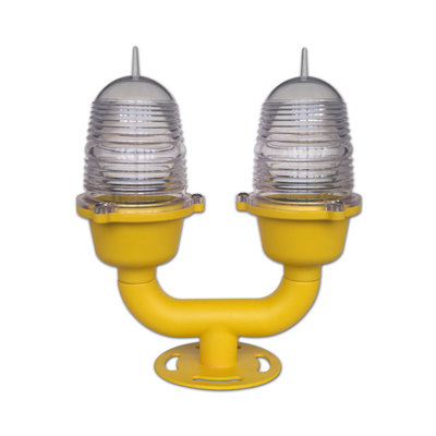 Easy to handle white lampshade aluminium base one steady on one backup air safety obstacle lights for windfarm Chimney
