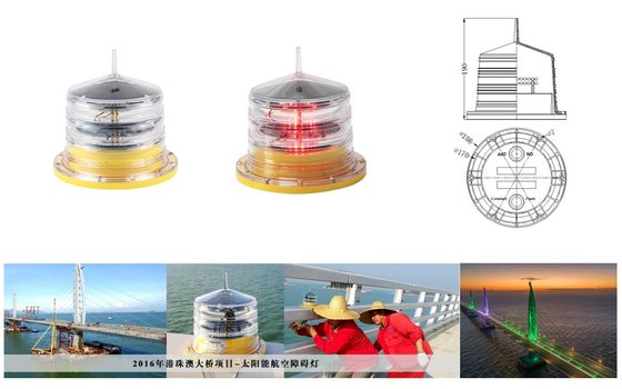 Most popular in Africa L810 2w Anti UV aviation grade material  Solar Led obstruction light for towers buildings
