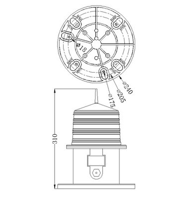 Durable Quality Amber color marine garde material Led marine beacon lantern for yacht boat ship Lighthouse Channel