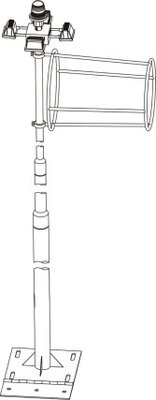 ICAO standard strong S.S 304  heliport wind vane windsock with flood light for airfield helipad