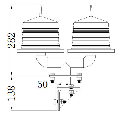 West Africa good sale one for standby double head solar energy low intensity aviation lights for chimney towers