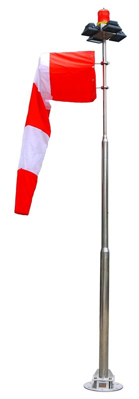 Hot sale in Kuwait Stainless steel airport wind leading indicator wind vane with flood light for airfield helipad
