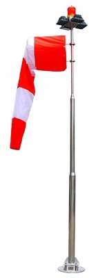 Hot sale in Kuwait Stainless steel airport wind leading indicator wind vane with flood light for airfield helipad