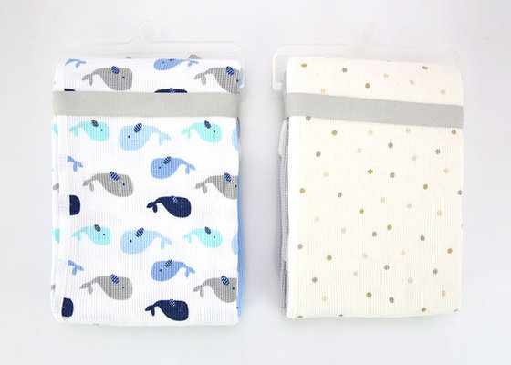 2pk Thermal Baby Blanket , 100% Cotton Baby Shawl Blanket Good Hygroscopicity