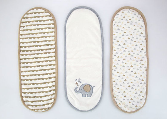 3 Pack Knitted Baby Burping Towels 6.25X18" 200GSM Strong Absorption