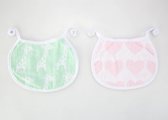 2pk Jacquard Infant Baby Feeding Bibs / Toddler Drool Bibs Healthy And Safe