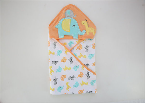 Knit Terry Hooded Swaddle Blanket , Baby Wrap Swaddle Blanket 200G Comfortable