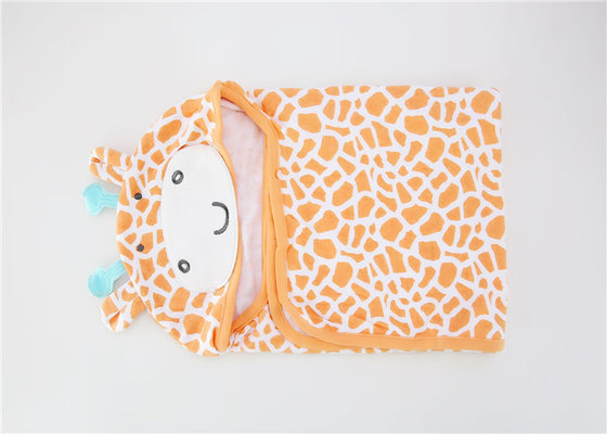 Print Knit Terry Baby Wrap Around Blanket , Swaddle Cotton Blanket No Fluorescent