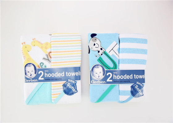 Hooded Winter Baby Swaddle Blankets 2pk Knit Terry Type Great Water Absorbtion