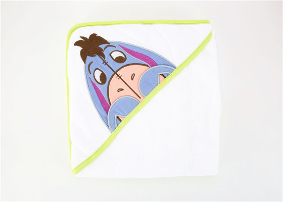Woven Terry Hooded Baby Swaddle Blankets For Bath Towel Soft Feeling