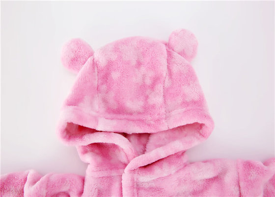 Warm Comfortable Baby Hooded Bathrobe , Coral Fleece Baby Towelling Robe