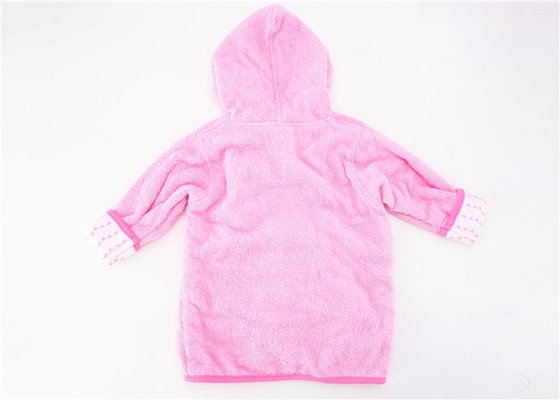 Natural Pink Toddler Cotton Bathrobe , Baby Shower Robe Cute Fun Designs