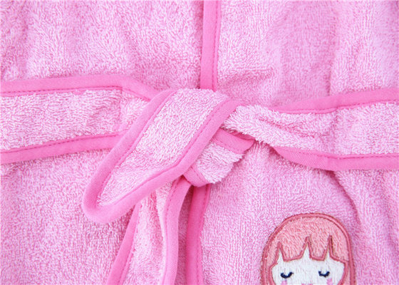 Natural Pink Toddler Cotton Bathrobe , Baby Shower Robe Cute Fun Designs
