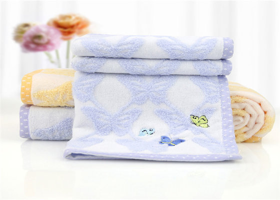 Machine Washable Luxury Baby Towels , Thick Embroidered Towels For Babies
