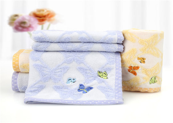 Machine Washable Luxury Baby Towels , Thick Embroidered Towels For Babies