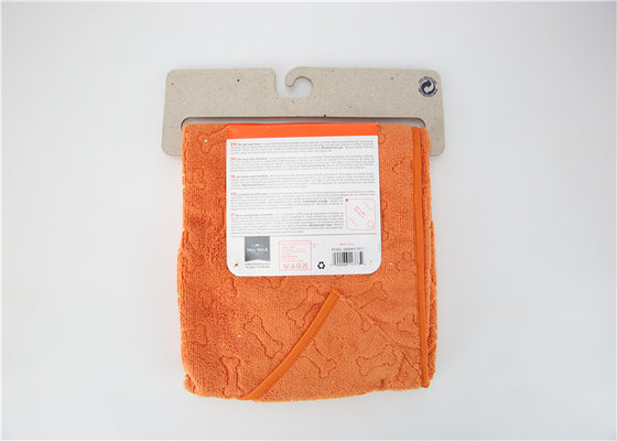 Orange Knitted Microfiber Pet Towel Color Fastness No Deformation 27x27"