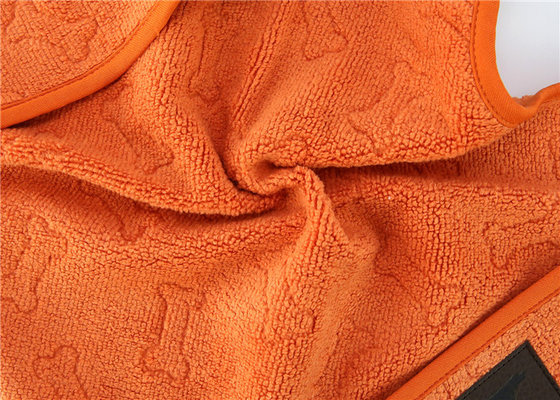 Orange Knitted Microfiber Pet Towel Color Fastness No Deformation 27x27"