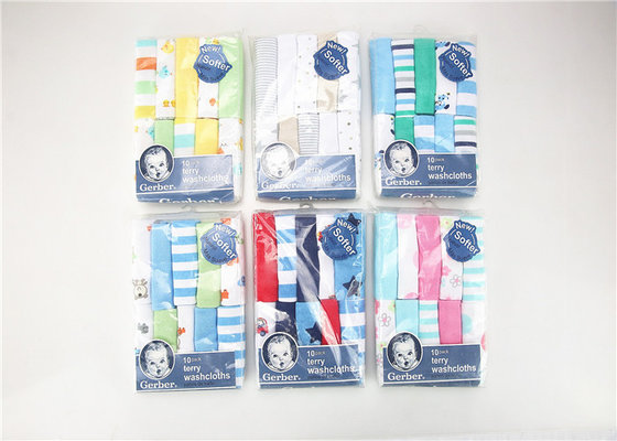 10pk Knit Washcltoh Baby Bath Washcloths 80% Cotton 20% Polyester