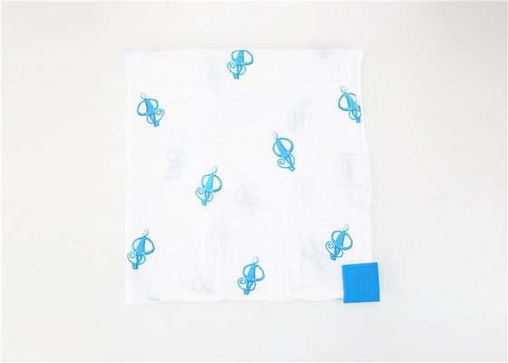 Organic Cotton Muslin Monogrammed Baby Blankets With Hanging Toy / Velcro Hands