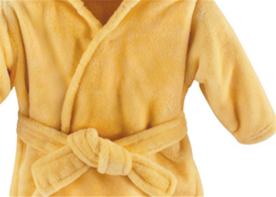 100% Cotton Yellow Baby Bath Robes Skin Friendly And Comfortable Flannel