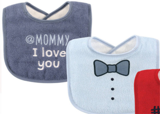 Extra Soft Newborn Baby Dribble Bibs , Baby Eating Bib Cotton Poly Terry Fabric