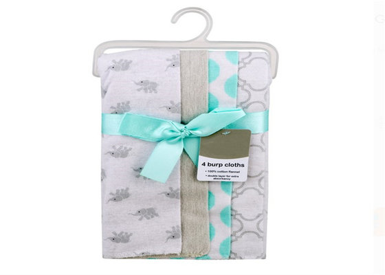 Breathable Cosy Baby Feeding Cloth , 100% Cotton Flannel Burp Cloths Low Cadium