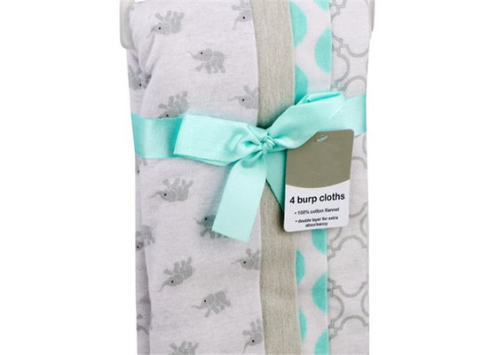 Breathable Cosy Baby Feeding Cloth , 100% Cotton Flannel Burp Cloths Low Cadium