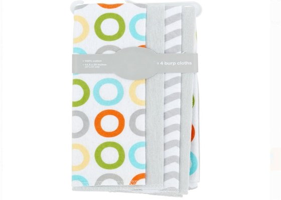 Yellow Baby Burping Towels Infant Burp Cloths Unisex No Pilling 4 Pack