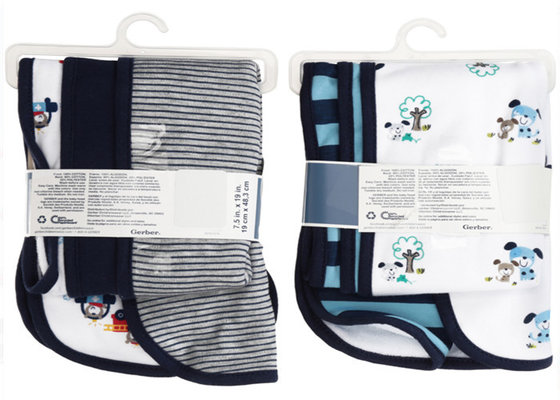 6 Pack 100% Organic Cotton Burp Cloths , Multi Colored Baby Feeding Towel AZO Free