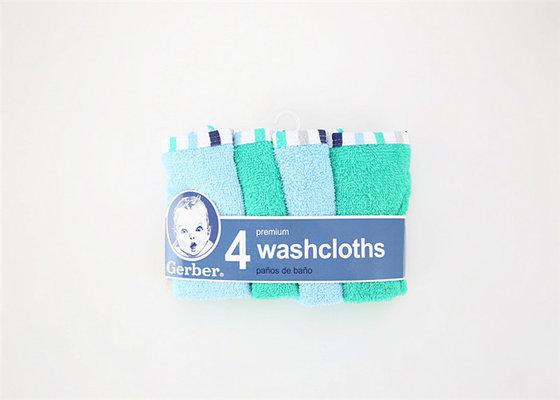 Quick Suction Sweat Baby Bath Washcloths 100% Cotton 300G 9x9"