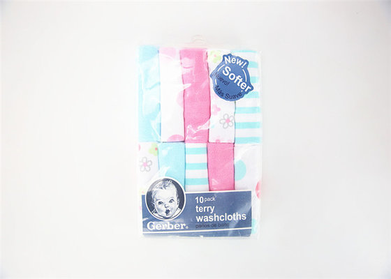 Modern Fashionable Baby Bath Wash Cloth , Pink Baby Washcloths AZO Free