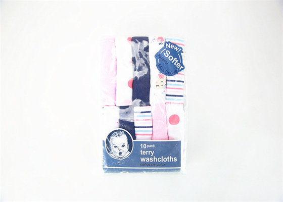 Little Boy And Girl Baby Bath Washcloths 80% Cotton 20% Polyester Material