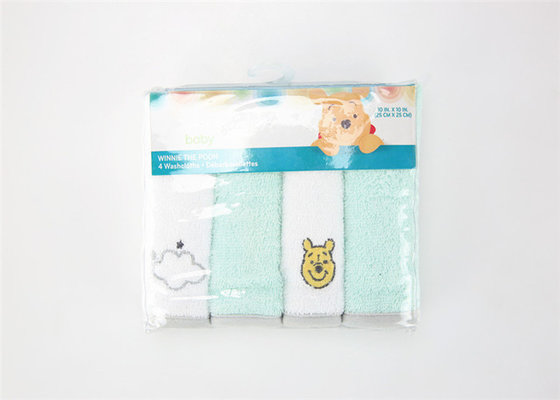 White / Green Mint Baby Bath Washcloths Hand Face Towel Fade Resistant