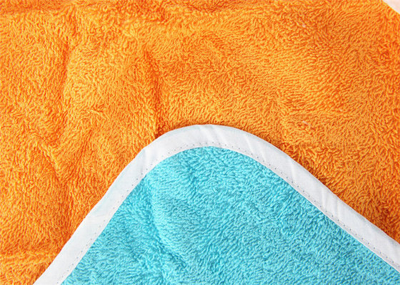 Pure Cotton Fabric Baby Bath Washcloths Blue Orange Color 5pk A Class Standard