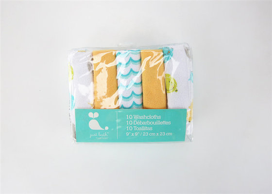 Customized Baby Girl Washcloths , 200GSM Knitted Washcloths For Babies