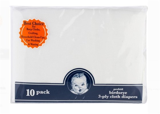 Newborn Baby Birdseye Cloth Diapers , 3 Ply Reusable Cloth Nappies 10 Pack