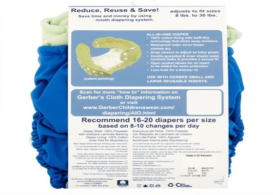 Soft All In One Reusable Nappy , 2 Count Reusable Cloth Diapers For Babies