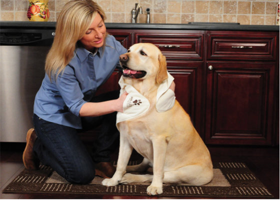 Personalised Microfibre Dog Towel Set , Embroidered Cat Bathroom Towels Endurable