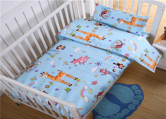 Baby Pillow Quilt Sheet Cot Bedding Sets , Various Pattern Colorful Baby Cot Sets