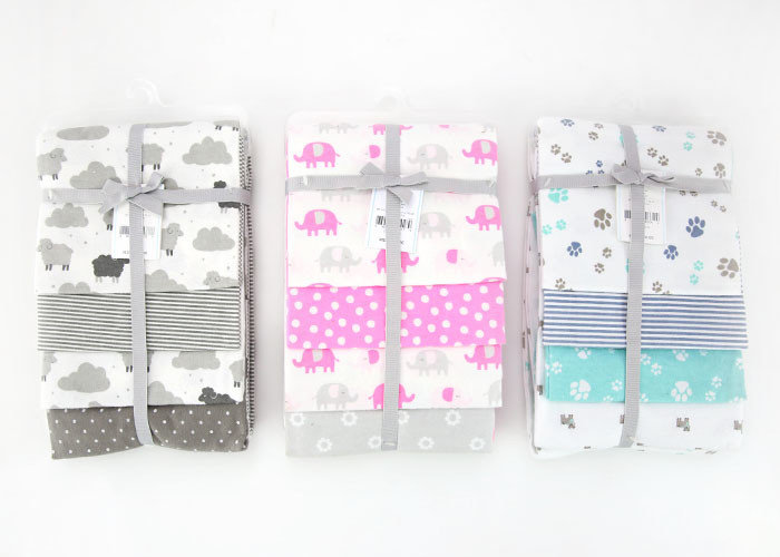 4pk Flannel Baby Blanket For Summer , Comfortable Neutral Baby Crib Blankets