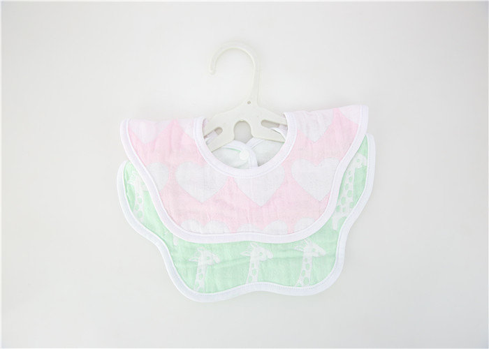2pk Jacquard Milk Feeding Bibs , Wipeable Baby Boy Dribble Bibs High Wter Asorption