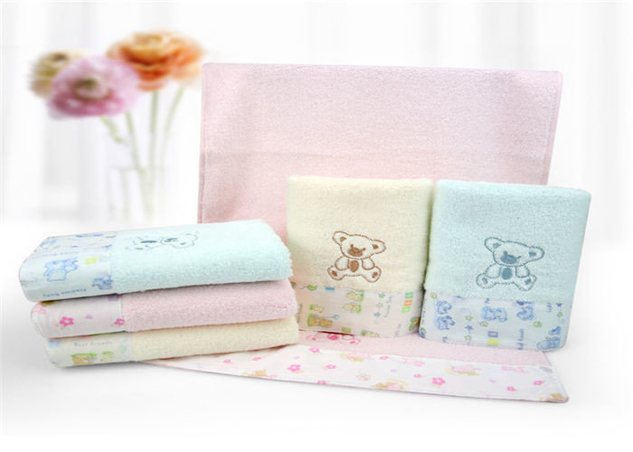 Trendy Applique Baby Face Towel Color Magnet 100% Cotton Super Weather Ability