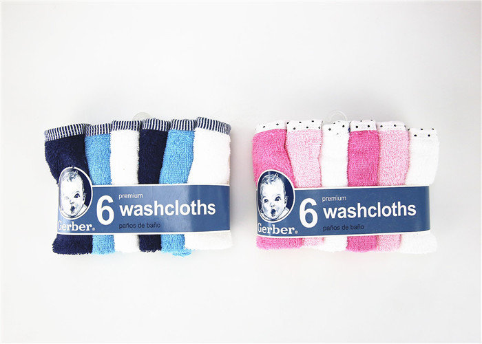 100% Cotton Baby Bath Washcloths 6pk Woven Washcloth Color Fastness