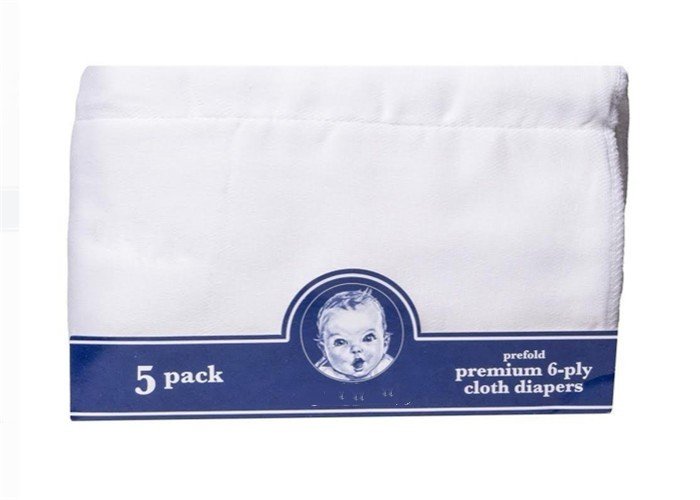 Unisex 6 Ply Cotton Gauze Diapers , 5 Pack Prefold Cloth Diapers Custom Color