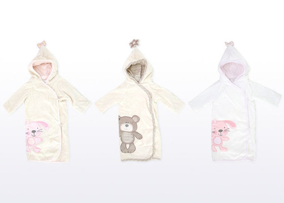 Cosy Woven Toddler Girl Bathrobe , 100% Baby Cotton Bathrobe Skin Friendly