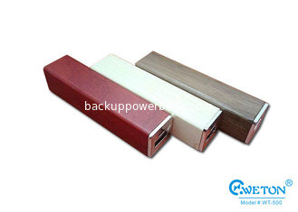 China Mobile Wooden Power Bank 2600mAh , Cell Phone External Battery Charger supplier