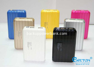 China Rectangle White  Dual USB Power Bank 15000mAh , High Capacity Li-ion Power Bank supplier