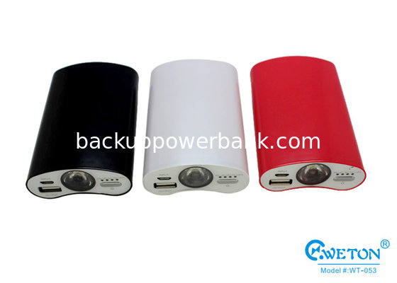 Promotional 6600mAh Gift Power Bank , Mobile Battery Backup Charger White Red Black supplier